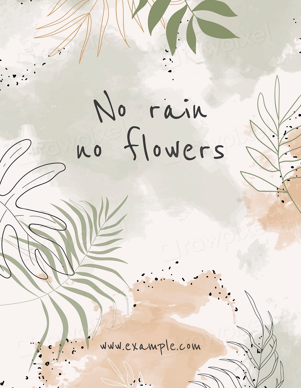 Motivational quote flyer template, watercolor | Premium Vector Template ...