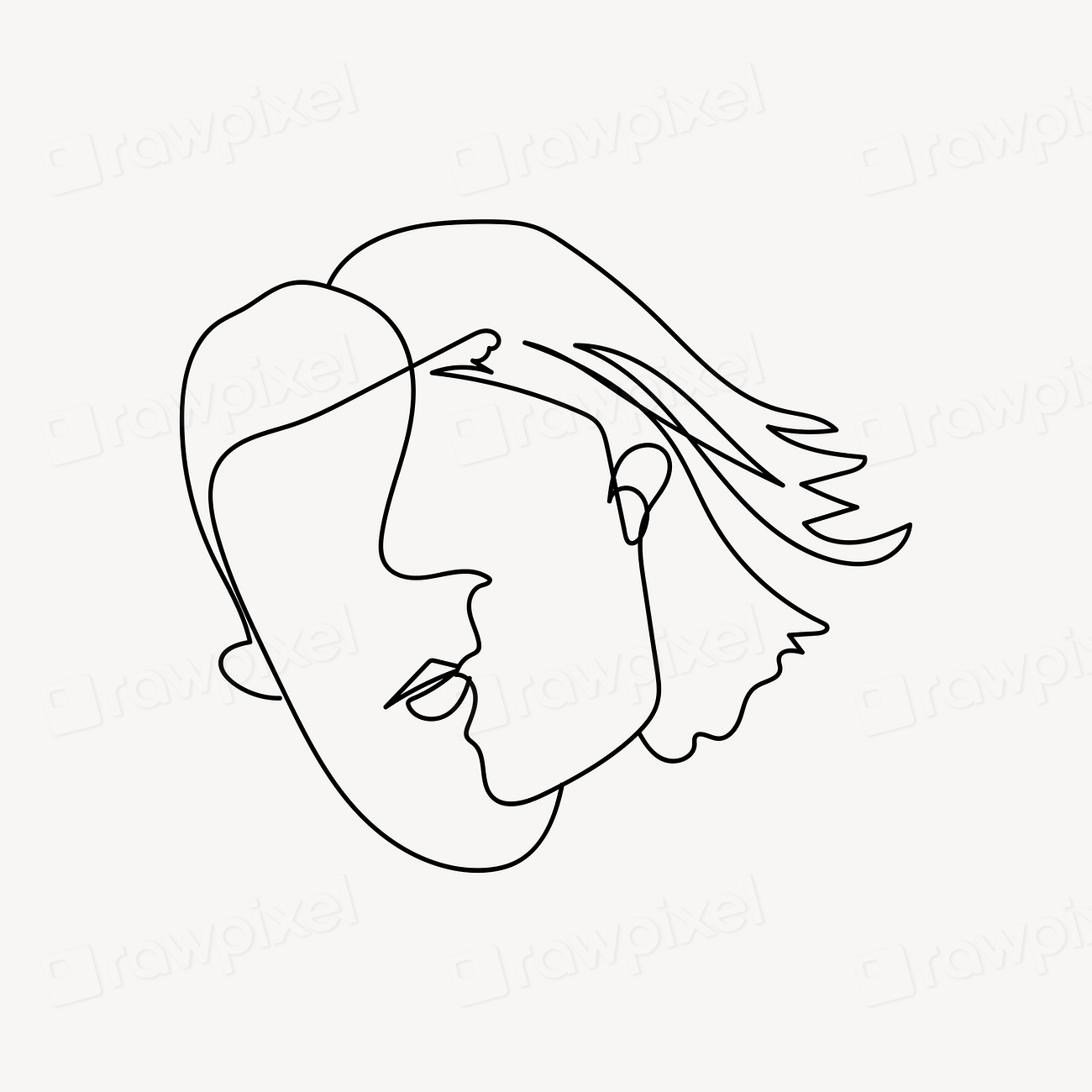 Man, woman face, line art | Premium PSD - rawpixel