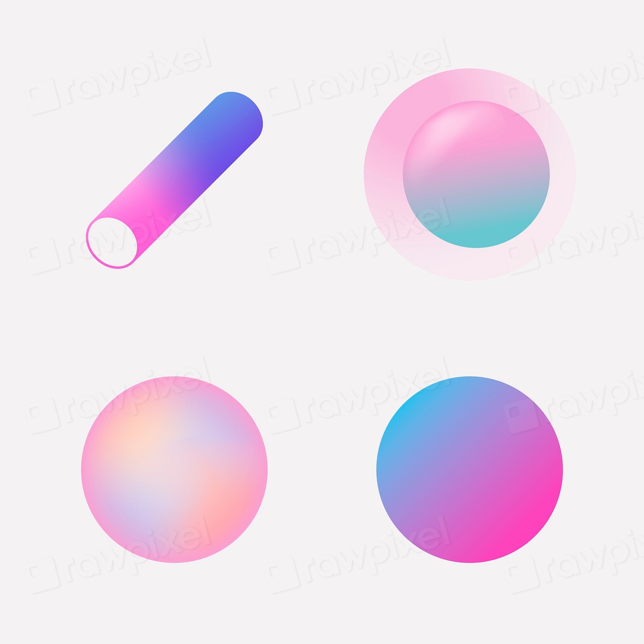 Colorful gradient element collection | Premium Photo - rawpixel