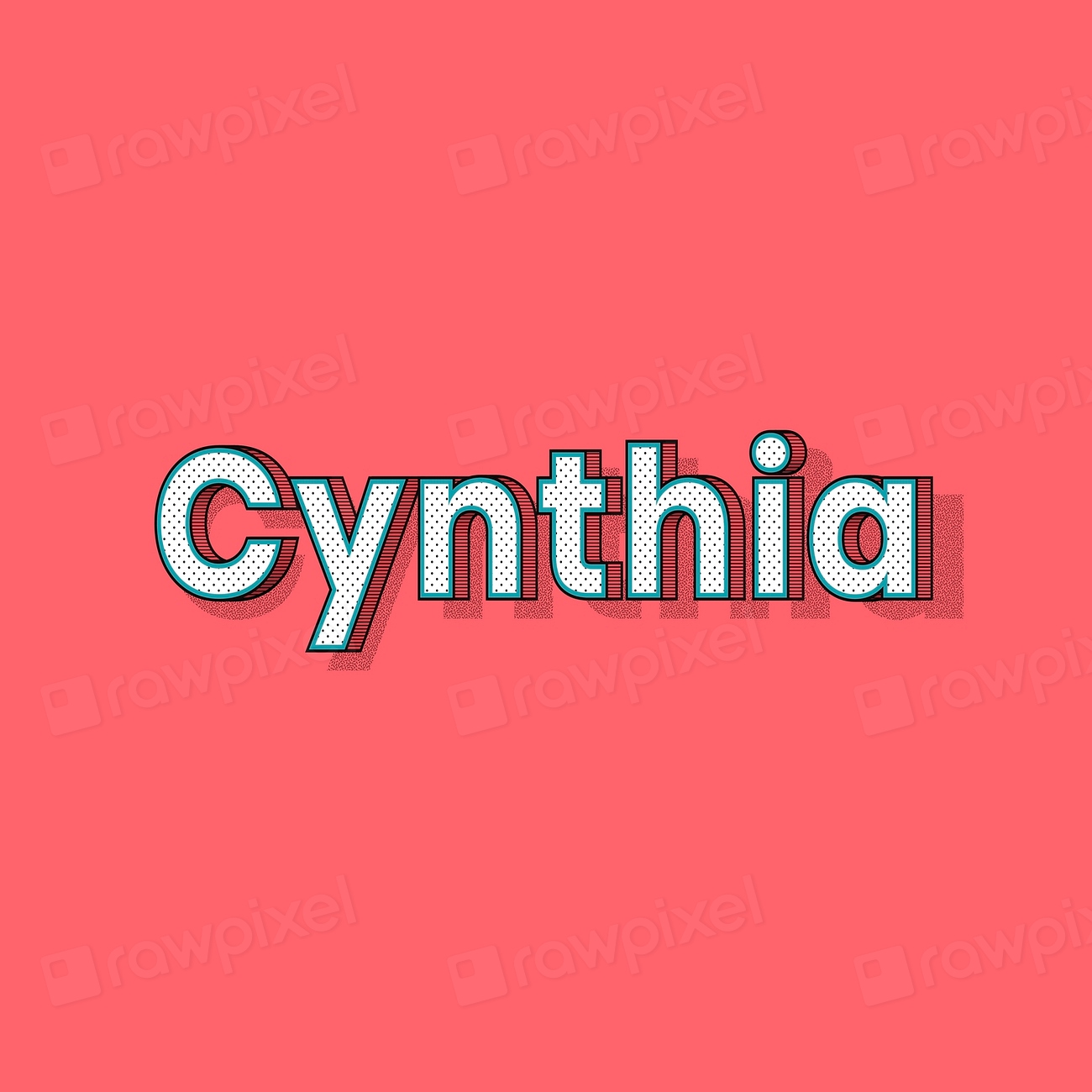 Cynthia name halftone vector word | Free Photo - rawpixel