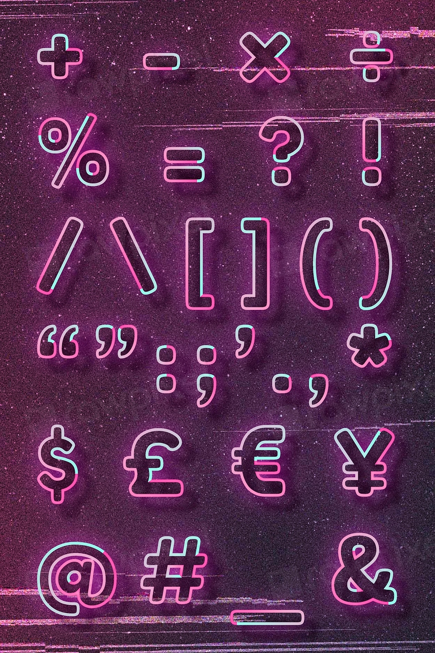 Pink neon font symbol vector | Vector - rawpixel