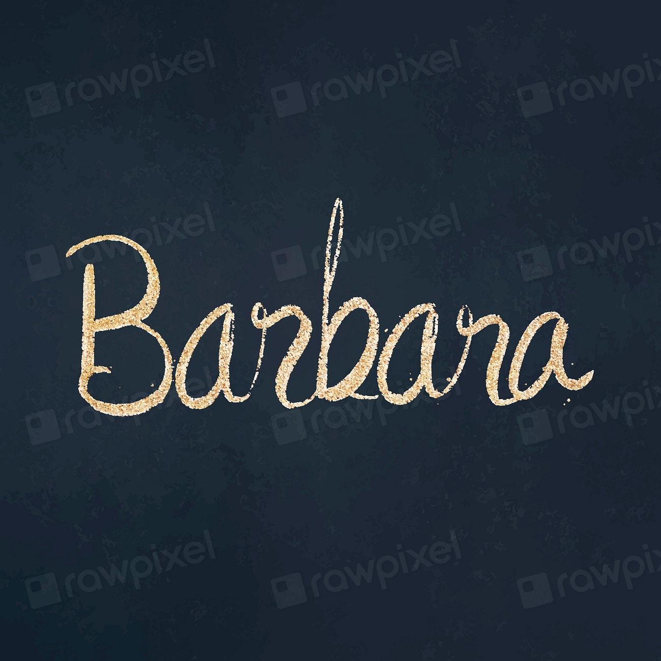 Sparkling gold Barbara vector name | Free Vector - rawpixel