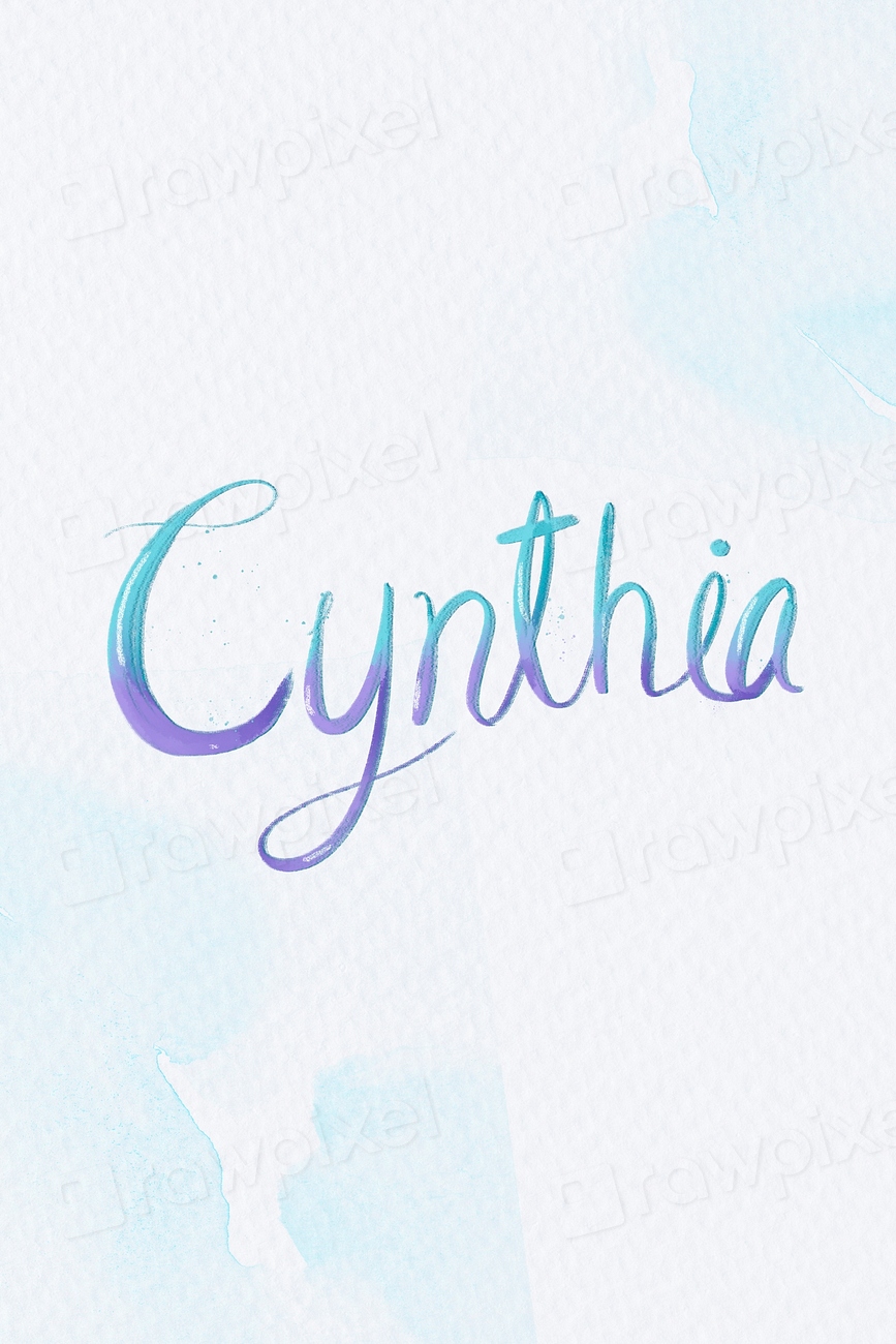 Cynthia female name psd calligraphy | Premium PSD - rawpixel