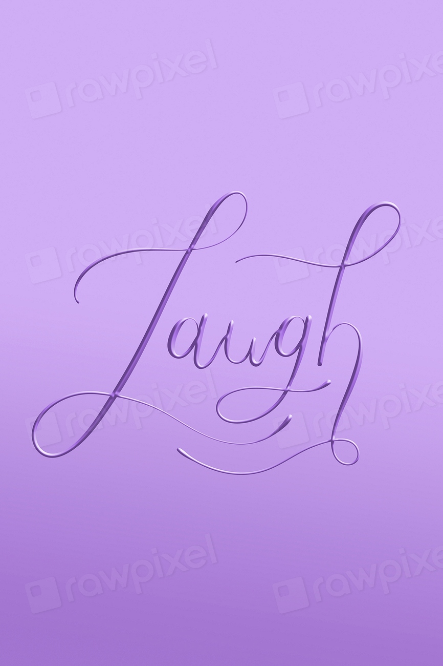 Laugh calligraphy purple psd text | Premium PSD - rawpixel