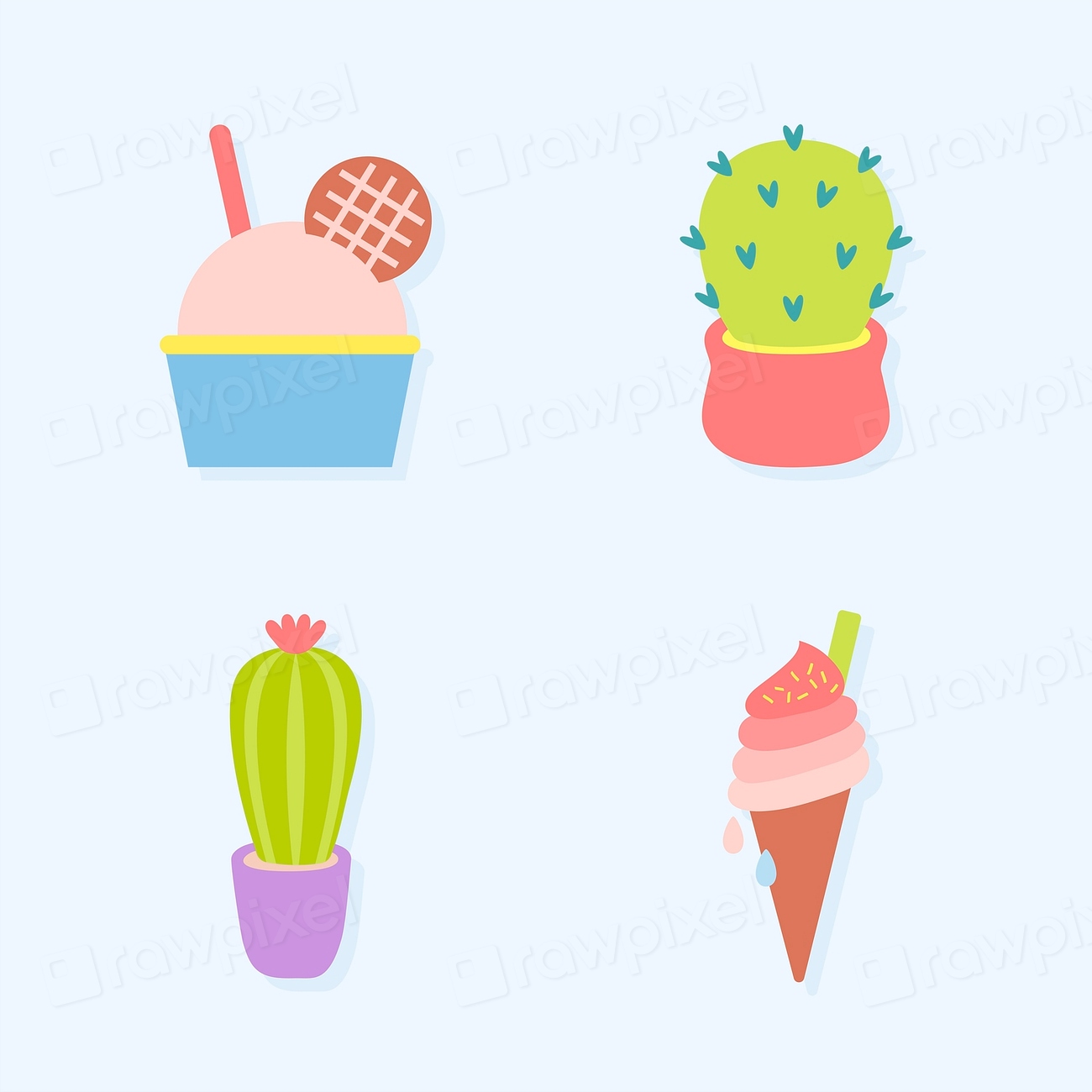 Cute sticker collection | Premium PSD - rawpixel