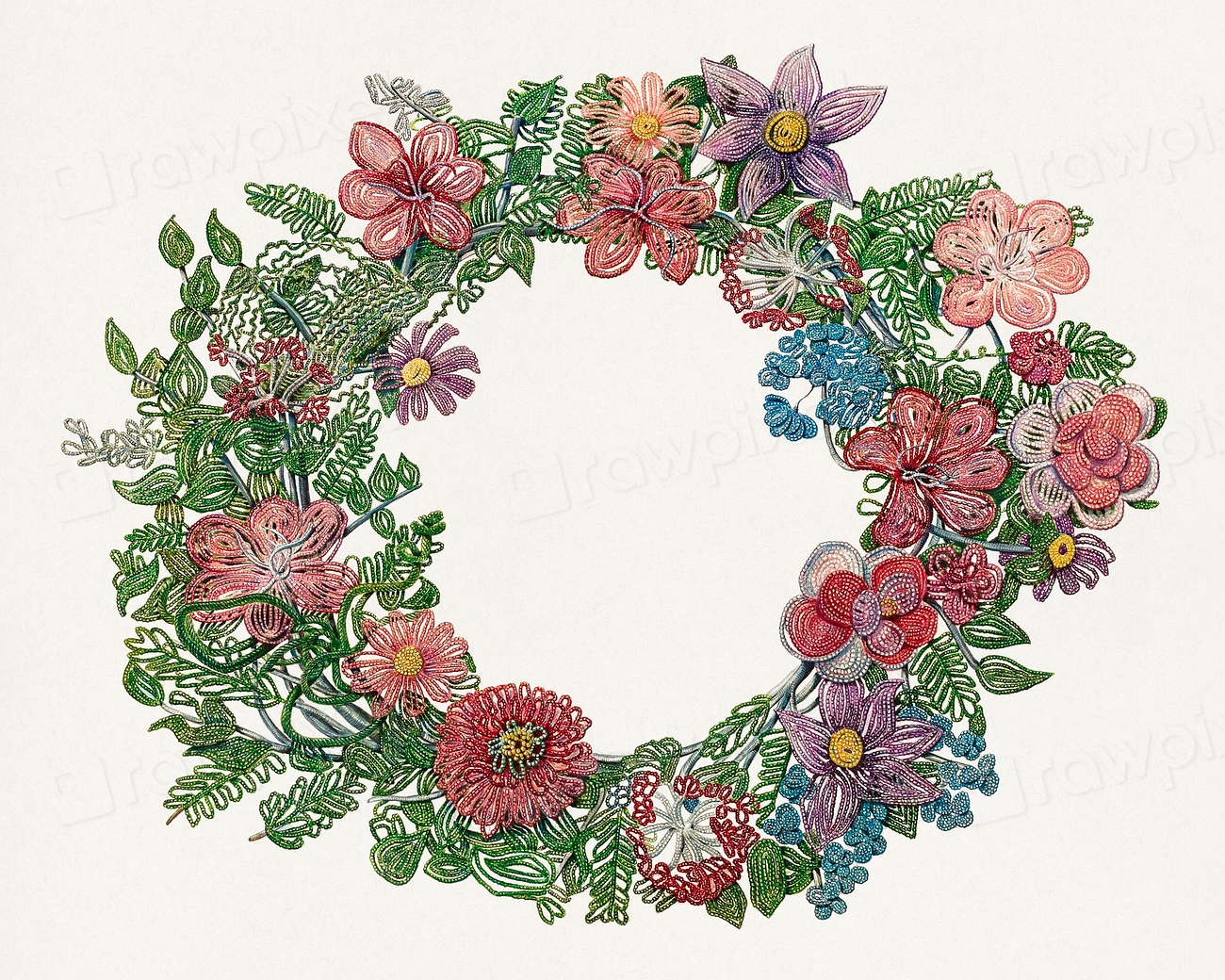Cemetery wreath (c. 1938) Al | Free Photo Illustration - rawpixel