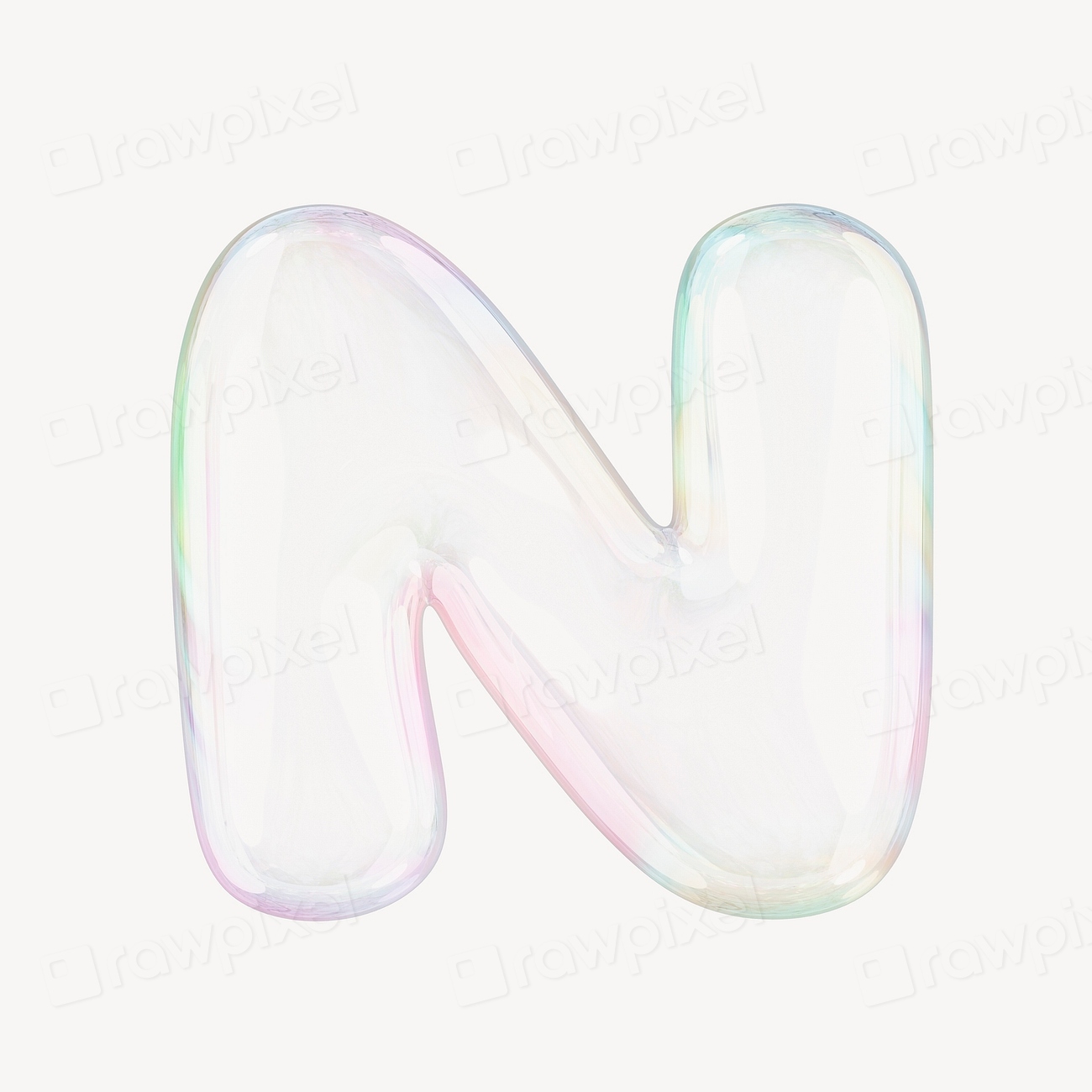 N letter, 3D transparent holographic | Premium Photo - rawpixel