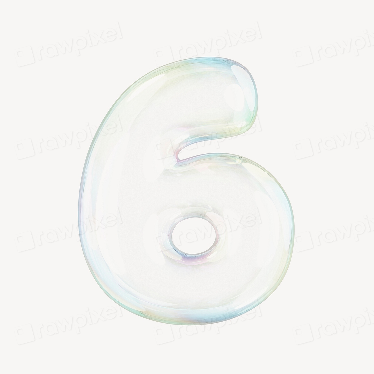 6 number six, 3D transparent | Premium PSD - rawpixel