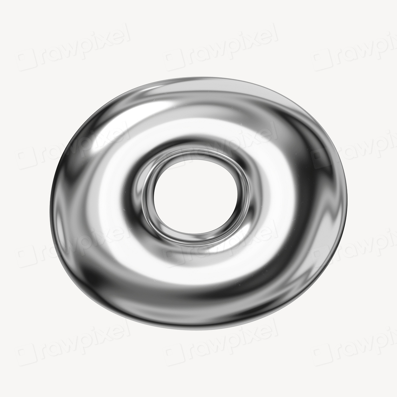 O alphabet, 3D chrome metallic | Premium PSD - rawpixel