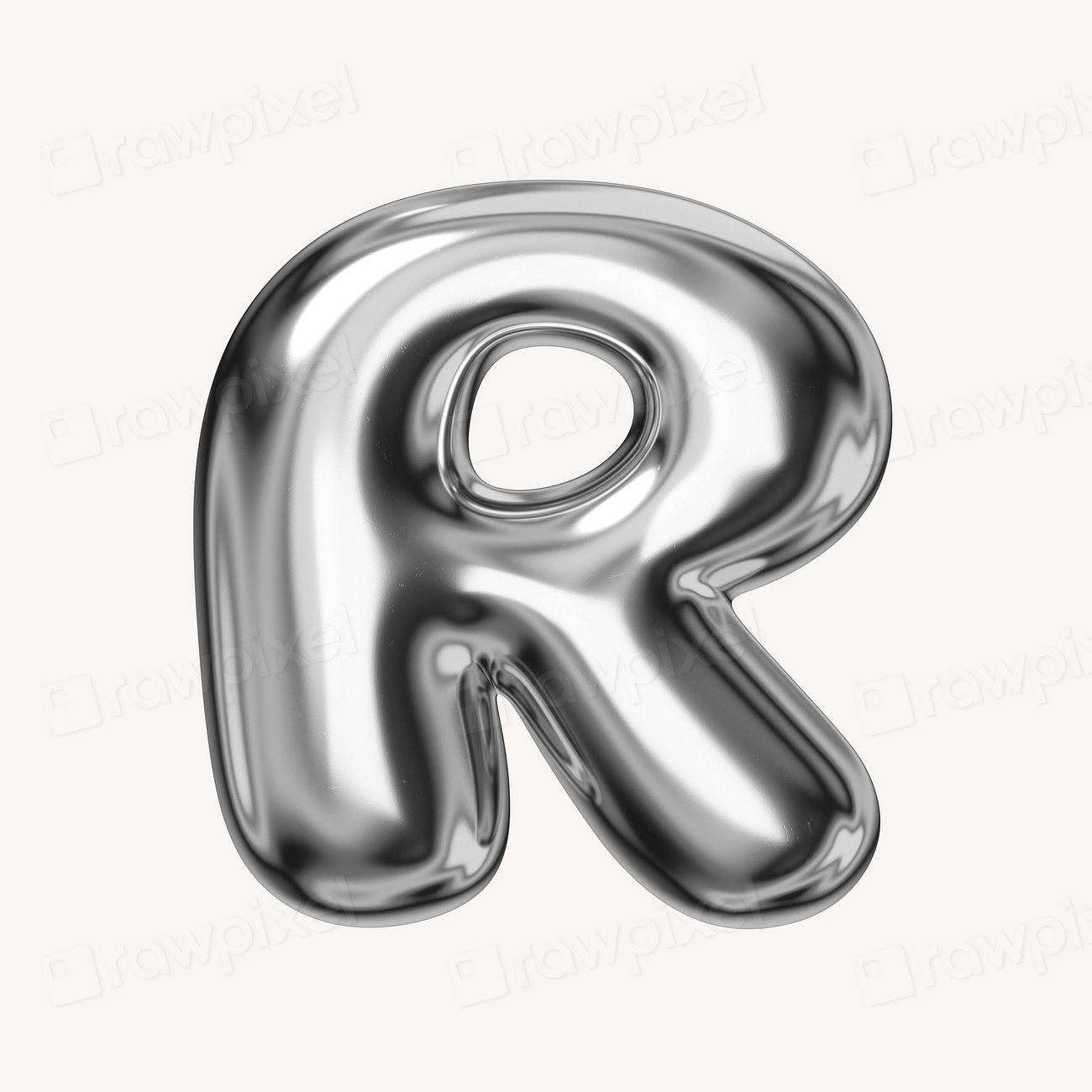 R alphabet, 3D chrome metallic | Premium Photo - rawpixel
