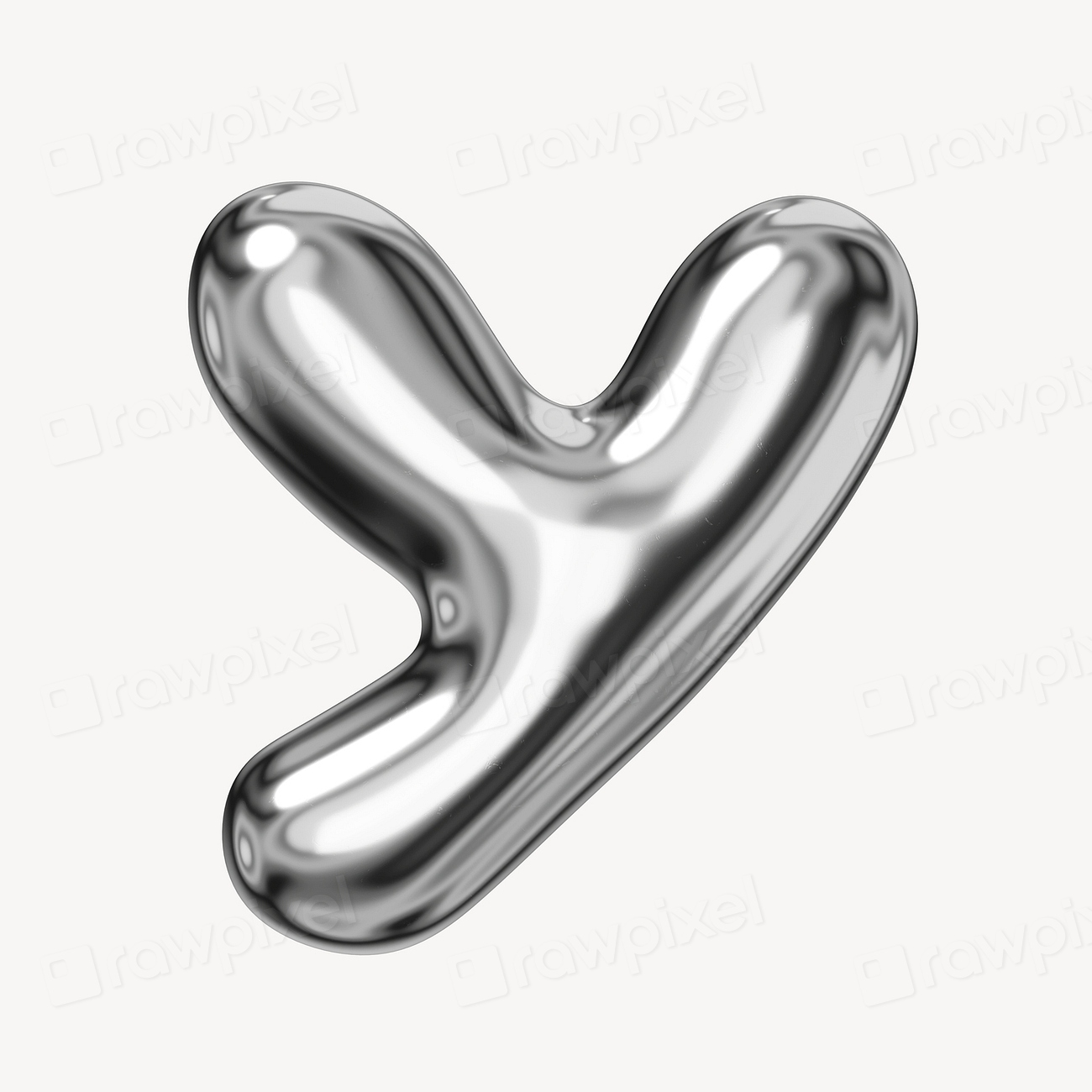 y alphabet, 3D chrome metallic | Premium PSD - rawpixel