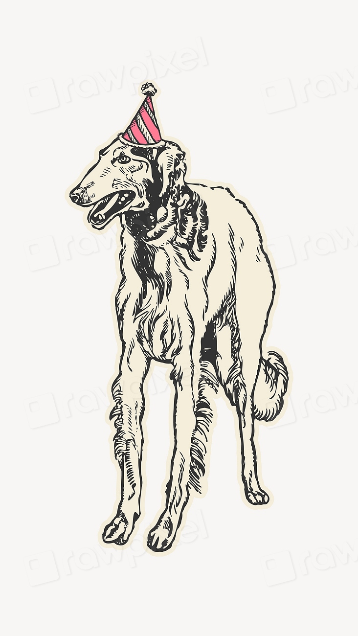 Greyhound collage element, birthday party | Premium Vector - rawpixel