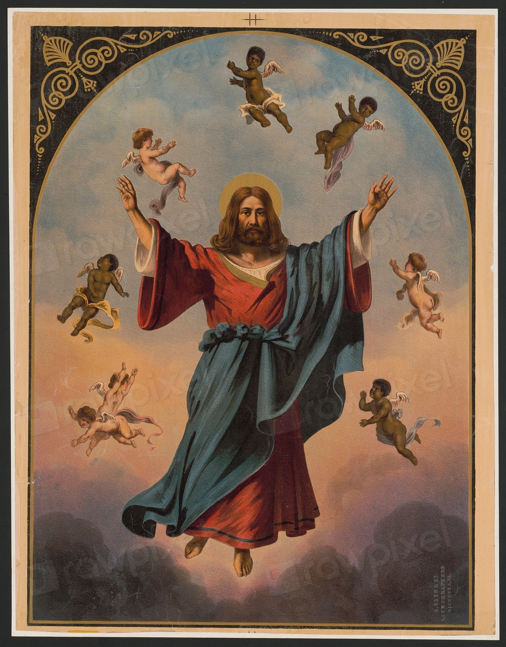 [untitled; Christ majesty black white | Free Photo Illustration - rawpixel