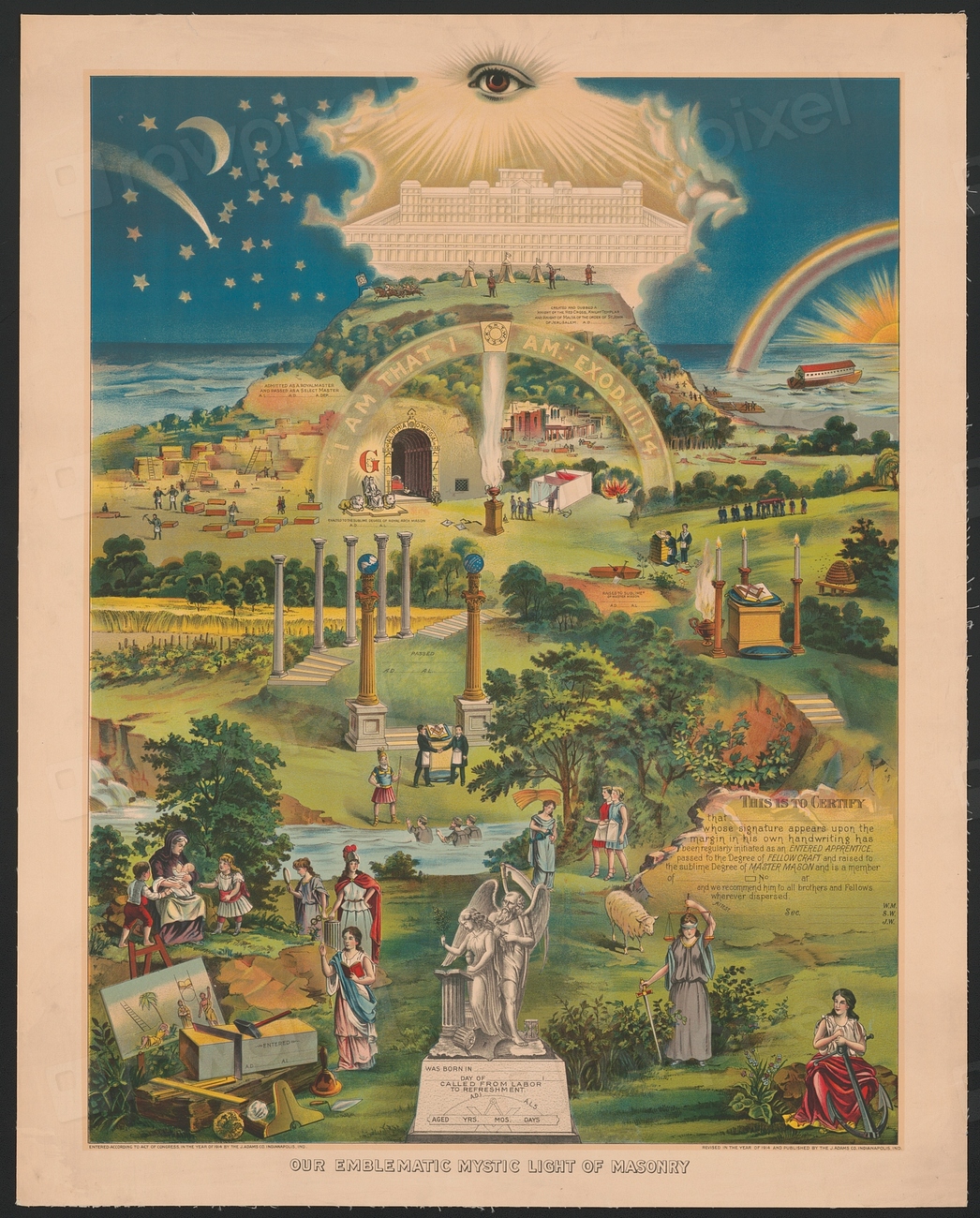 Our emblematic mystic light masonry | Free Photo Illustration - rawpixel