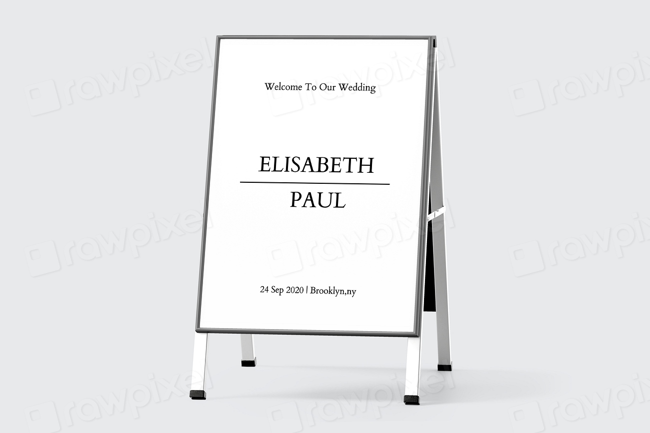 Foldable a-frame sign mockup, wedding | Premium PSD Mockup - rawpixel