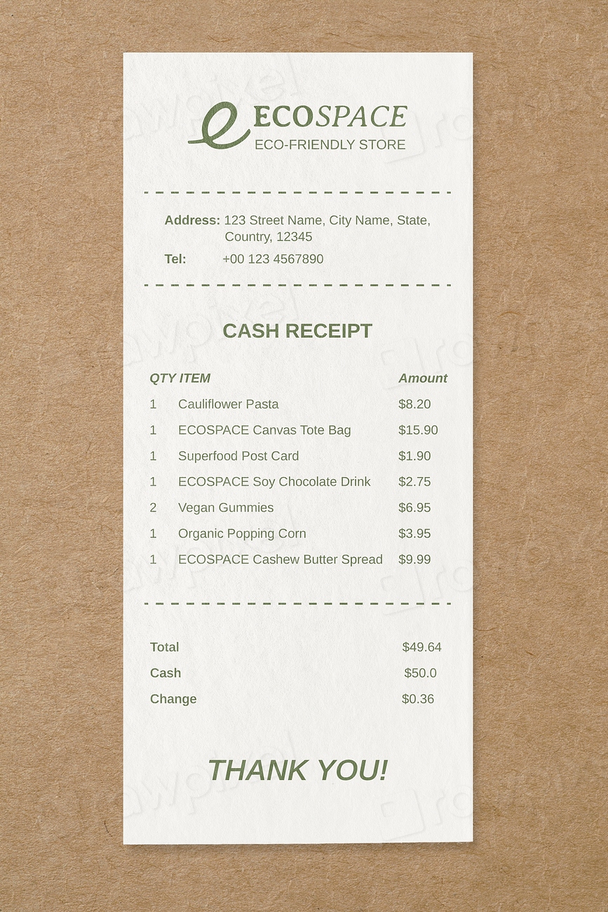 Shop receipt mockup, editable design | Premium PSD Mockup - rawpixel