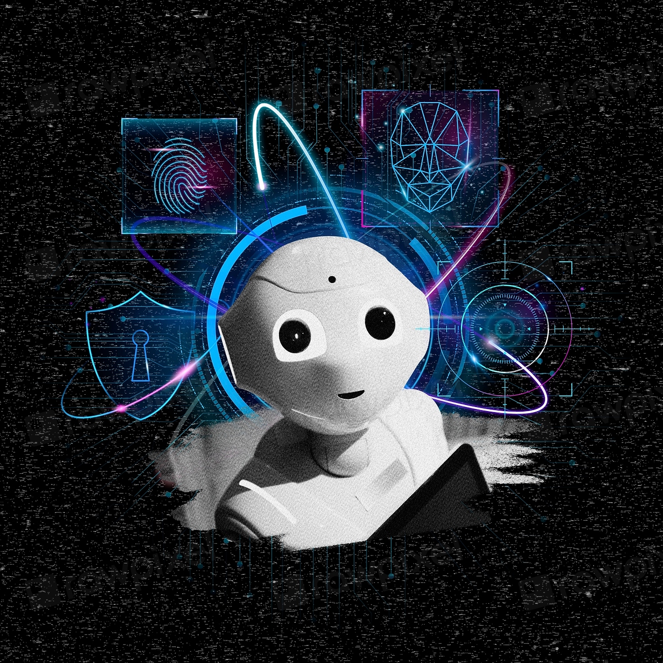 Artificial intelligence, retro future remix | Free Photo - rawpixel