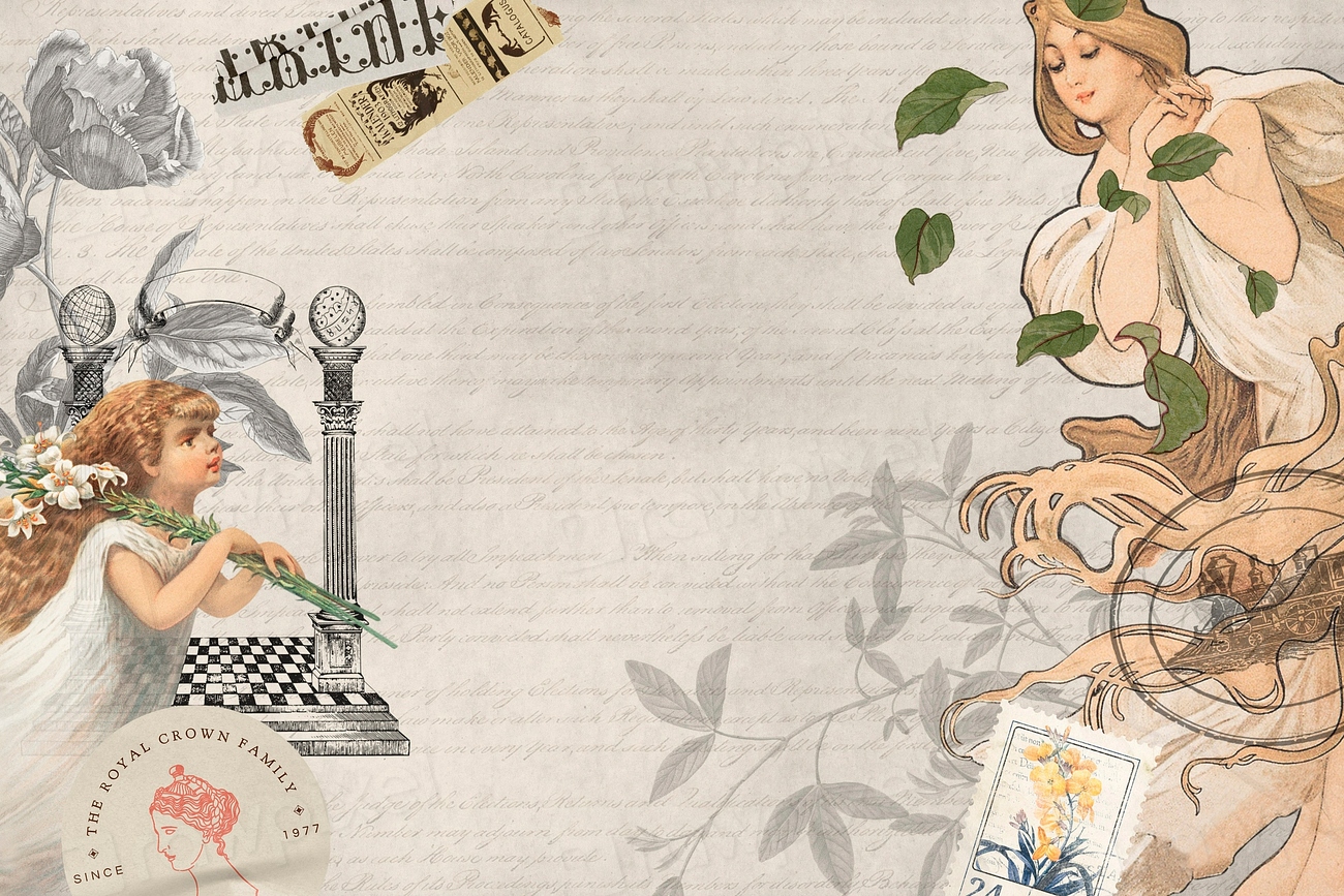 Beige vintage angel ephemera background, | Premium Photo - rawpixel