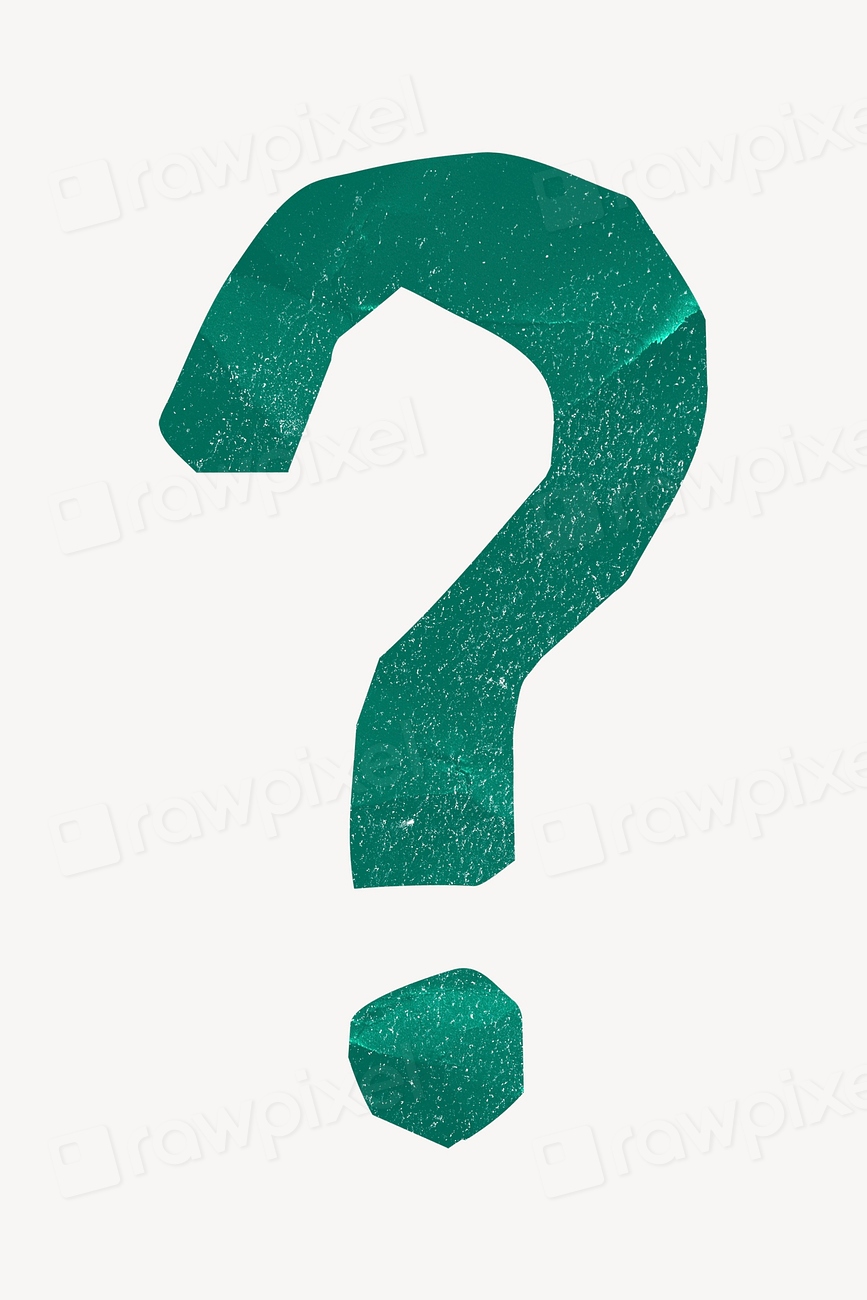 Green question mark collage element | Premium PSD - rawpixel