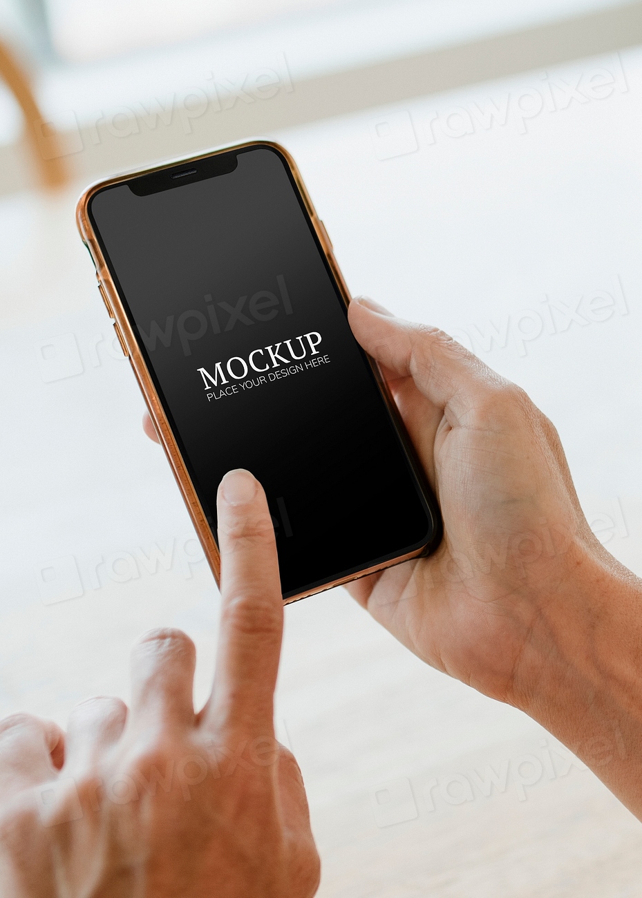 Woman using mobile phone mockup | Premium PSD Mockup - rawpixel