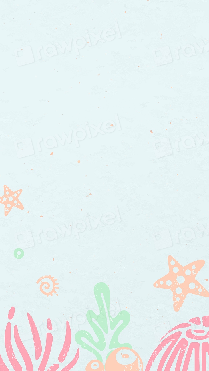 Ocean blue doodle phone wallpaper, | Free Vector - rawpixel