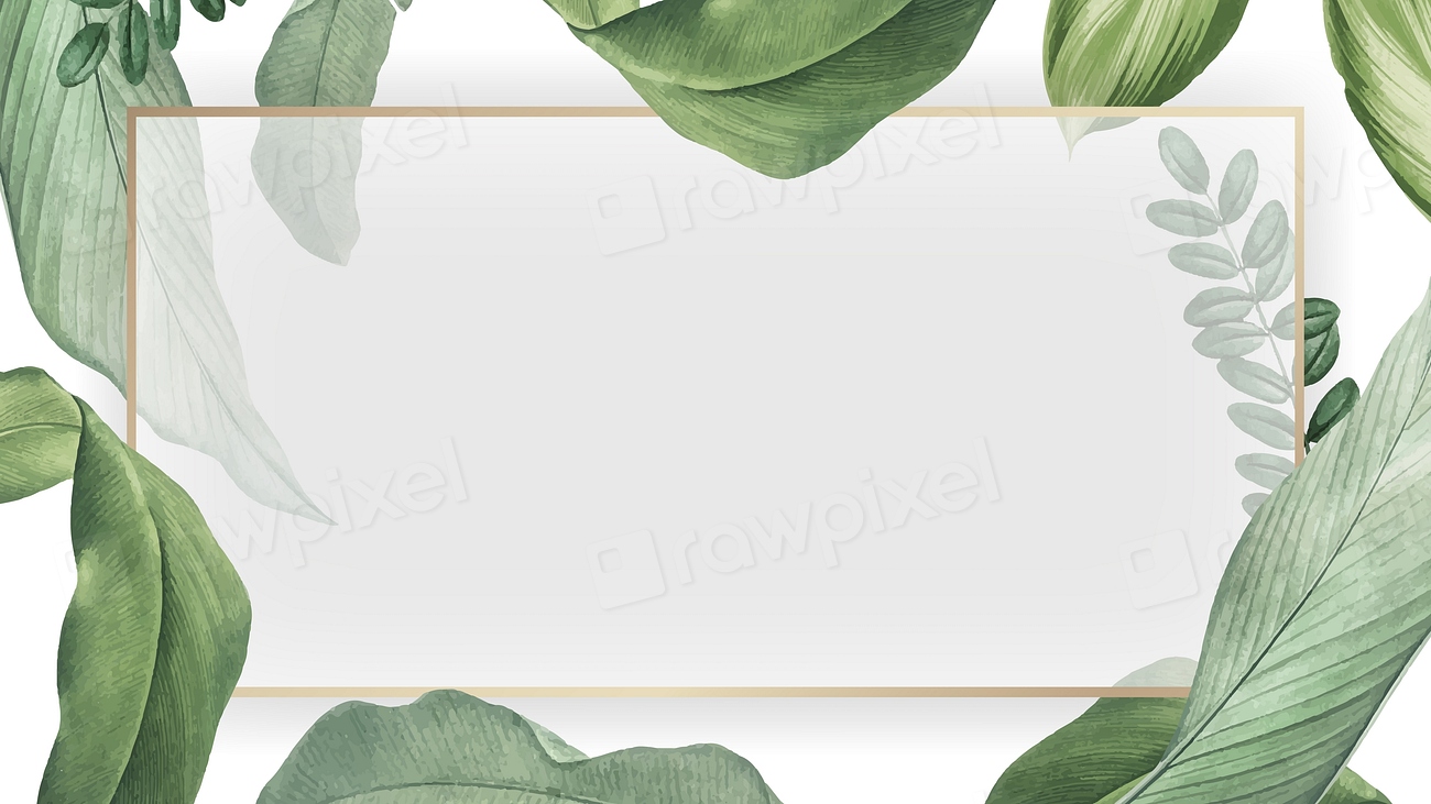Leafy frame desktop wallpaper, green | Premium Photo - rawpixel