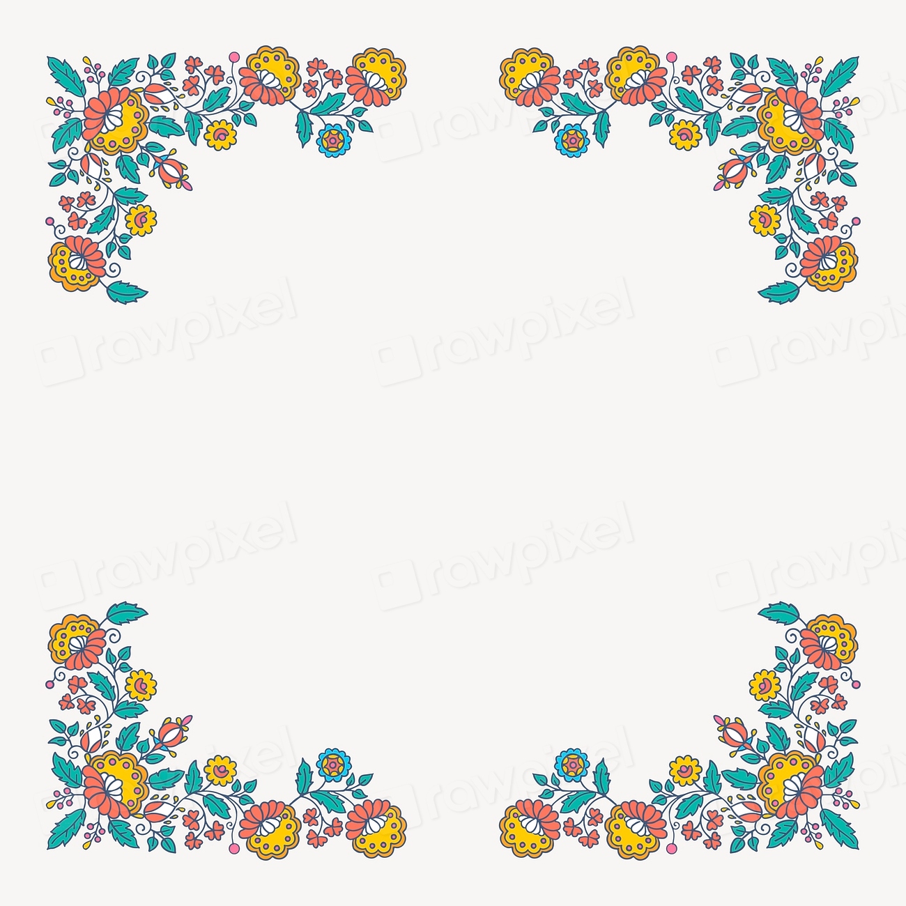Floral border illustration psd. Free | Free PSD - rawpixel