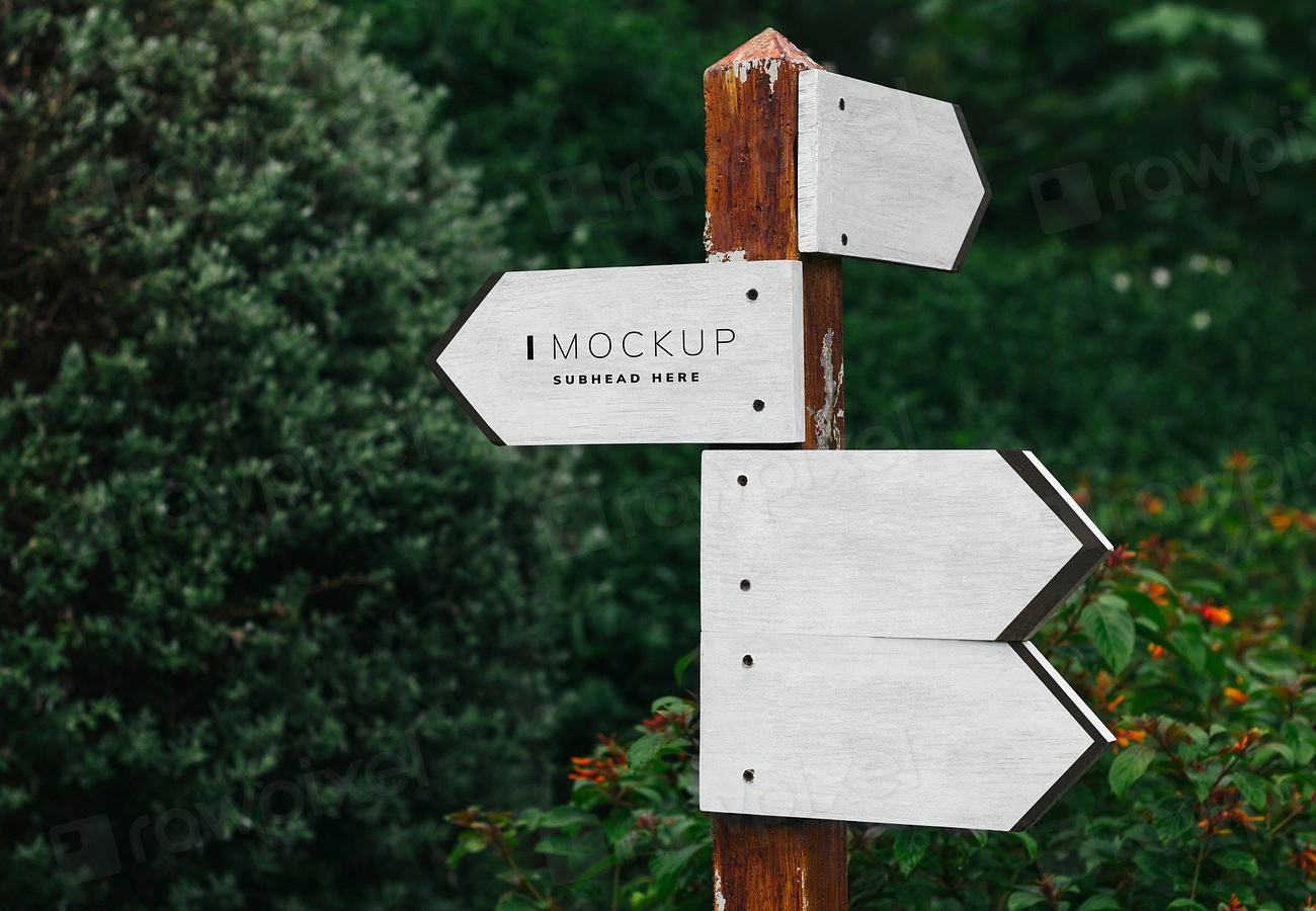 Four white street signposts mockup | Premium PSD Mockup - rawpixel