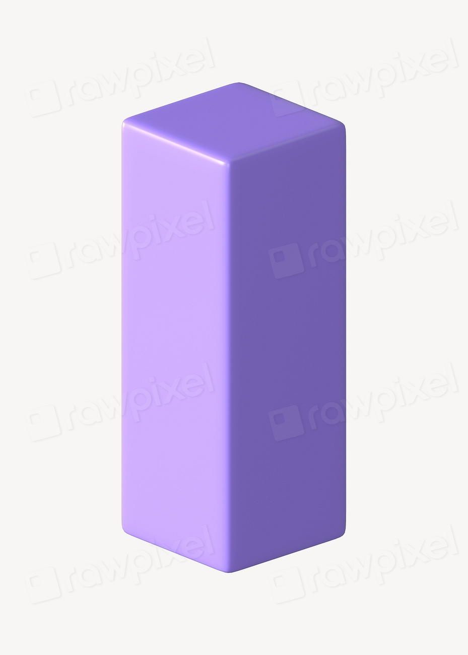 3D purple cuboid clipart, geometric | Premium PSD - rawpixel