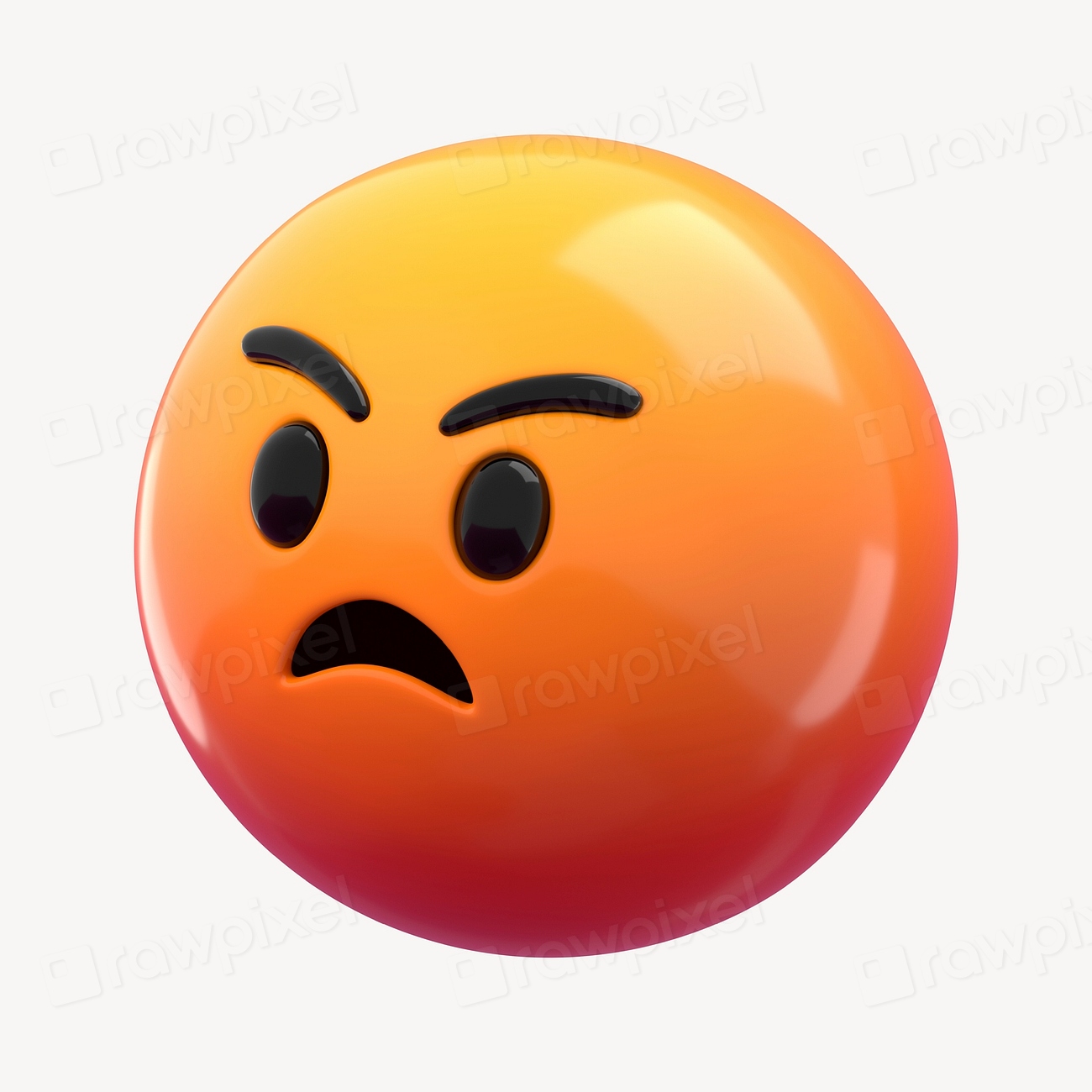 3D angry face emoticon, social | Premium PSD - rawpixel