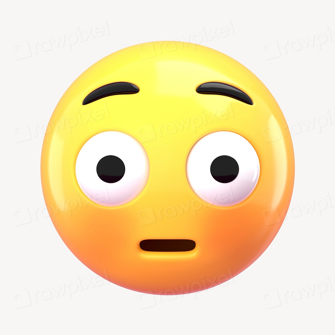 3D flushed face emoticon clipart | Premium PSD - rawpixel