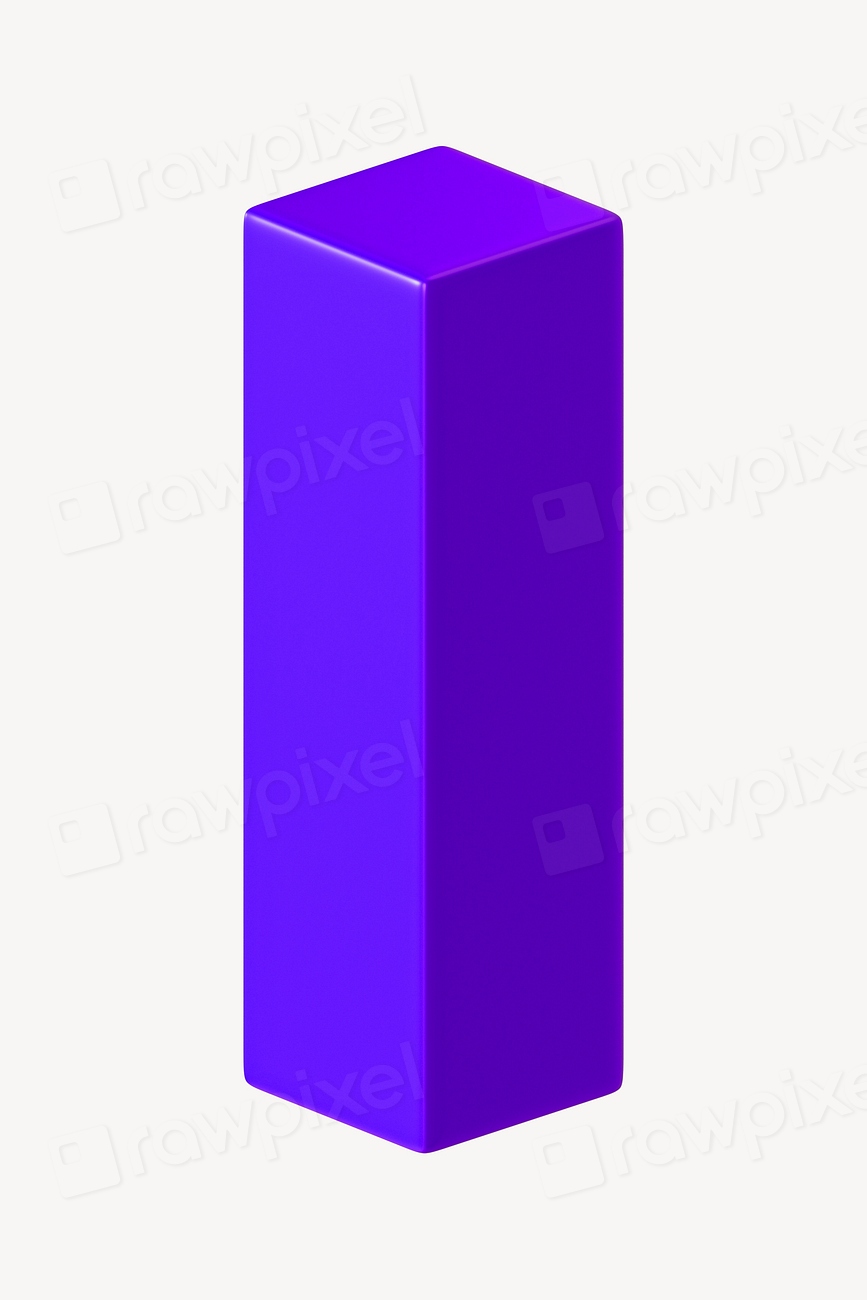 3D purple cuboid clipart, geometric | Premium PSD - rawpixel