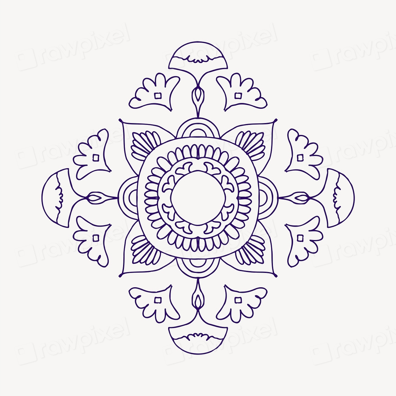 Purple Indian rangoli clipart vector | Premium Vector - rawpixel