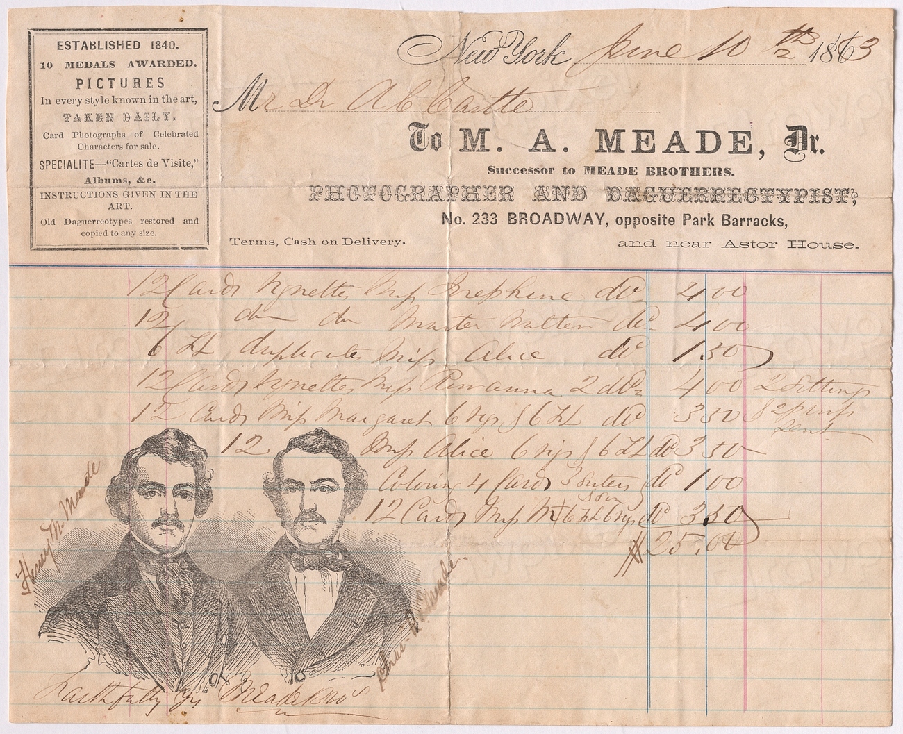 Meade Brothers invoice | Free Photo Illustration - rawpixel