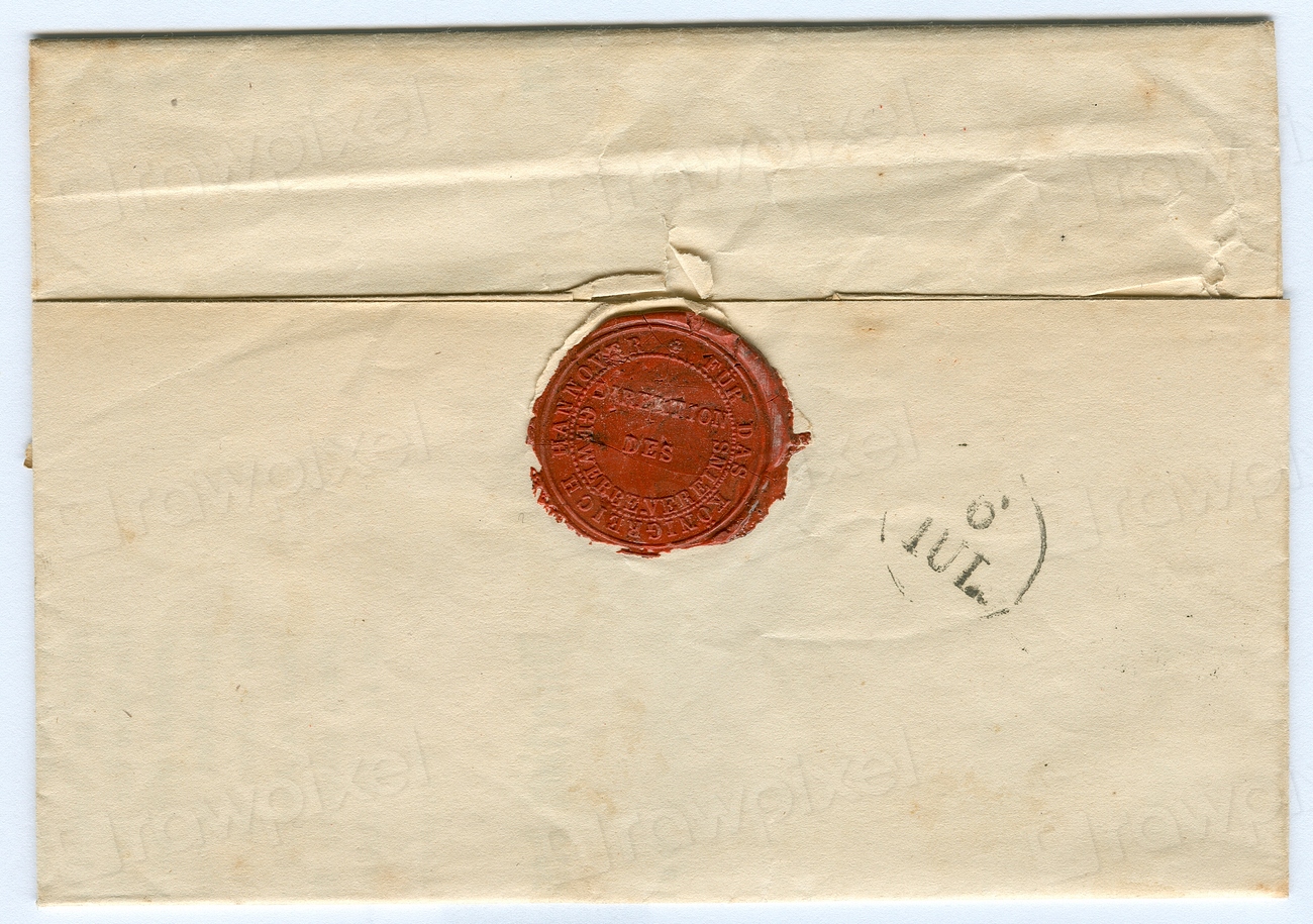 Unbroken wax seal folded letter | Free Photo Illustration - rawpixel