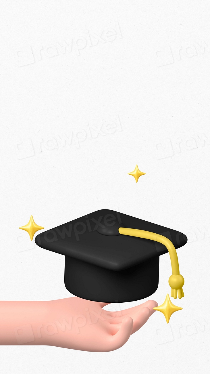 3D graduation cap iPhone wallpaper, | Premium Photo - rawpixel