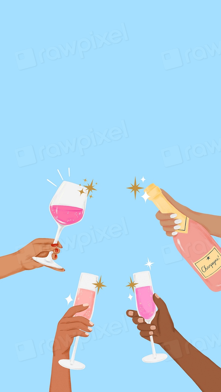 Celebration drinks iPhone wallpaper, cute | Premium Photo - rawpixel