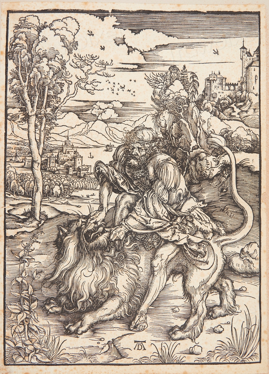 Samson kills lion Albrecht Dürer | Free Photo - rawpixel