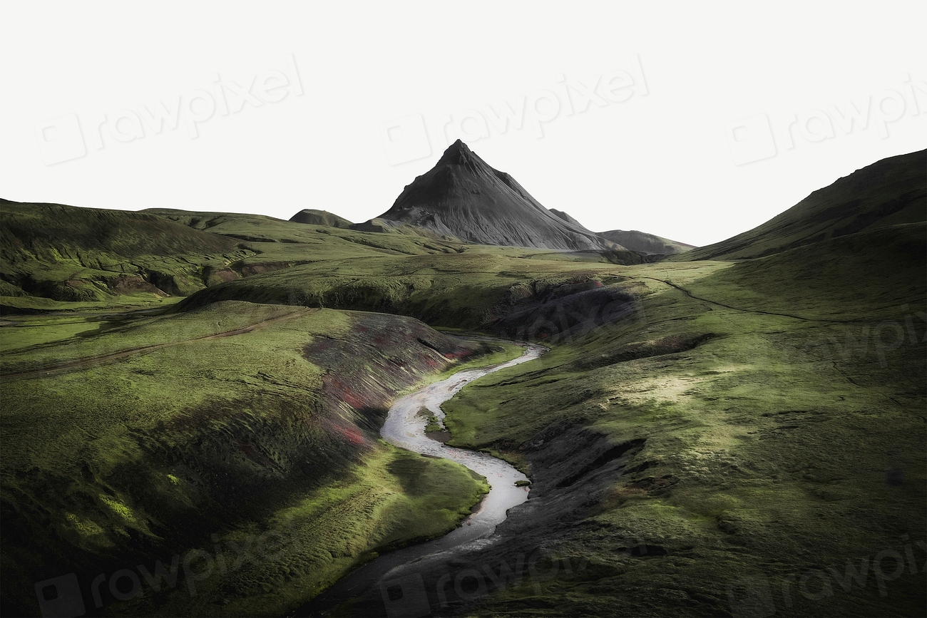 Highland landscape & river, border | Premium PSD - rawpixel