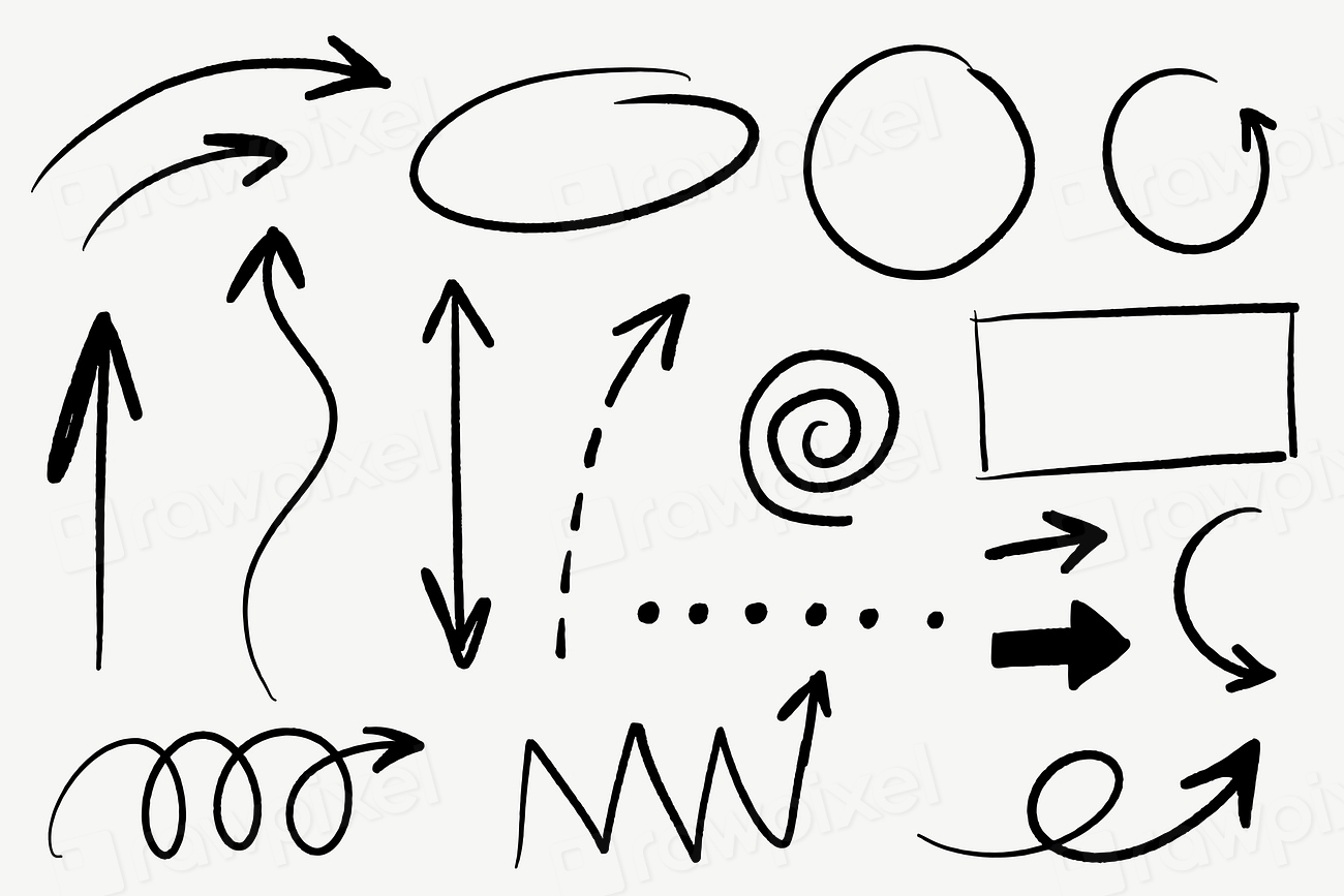 Arrow doodle clipart set psd | Premium PSD - rawpixel