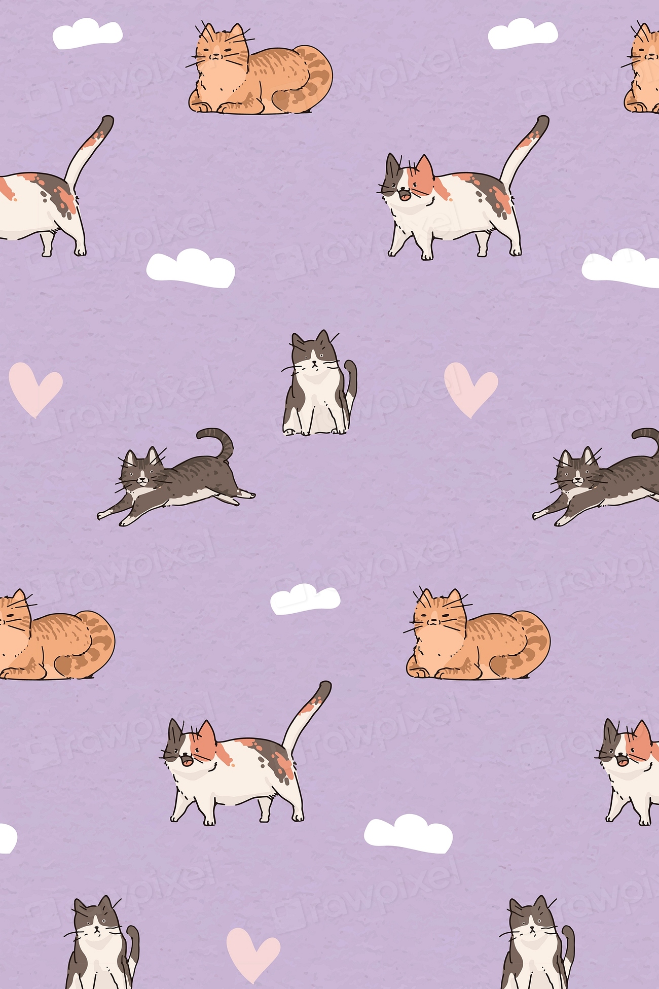 Cute pet pattern, purple background | Premium Photo - rawpixel