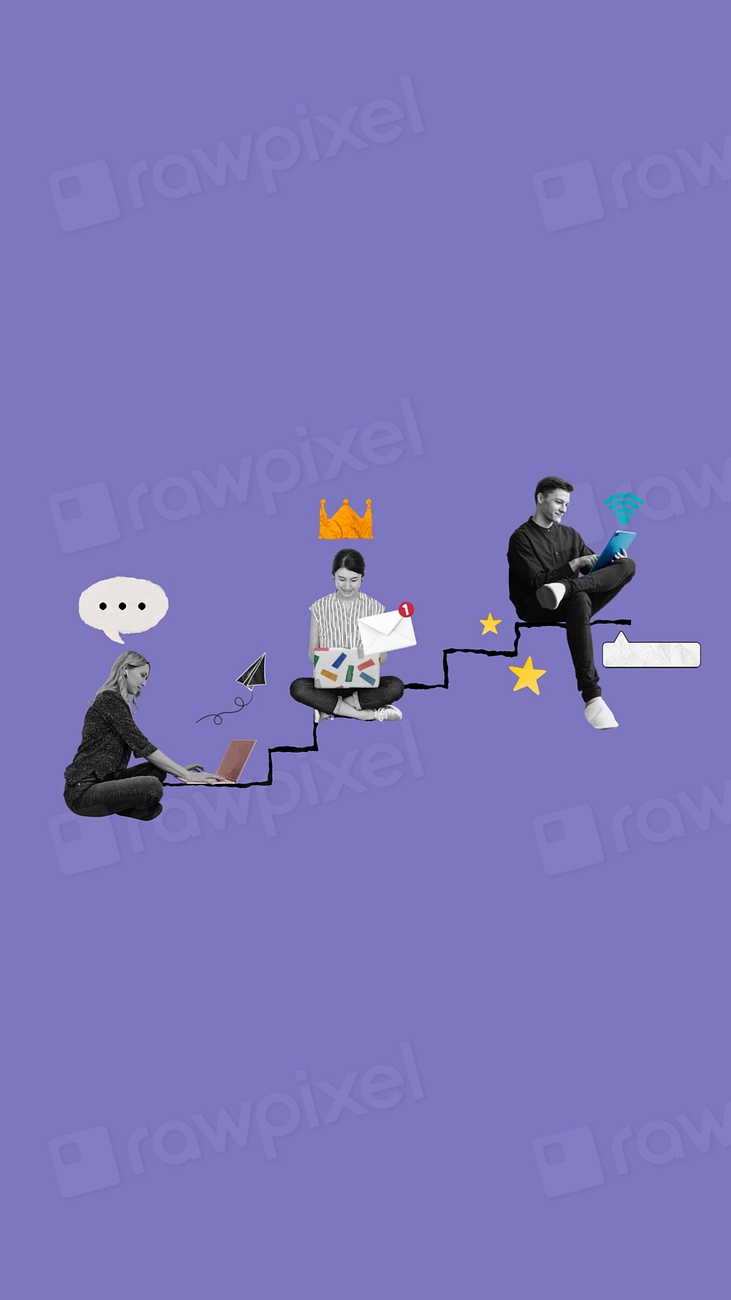 Digital communication collage iPhone wallpaper | Premium Photo - rawpixel