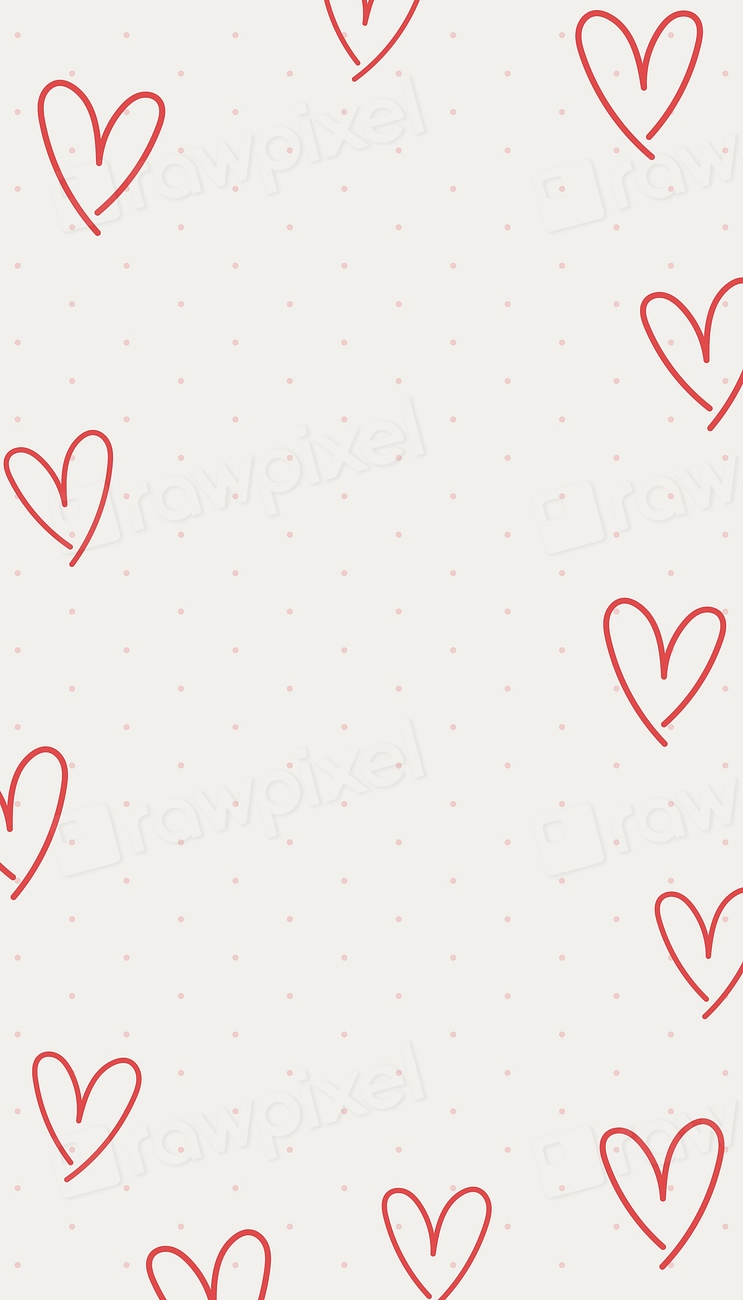 Heart doodle frame iPhone wallpaper, | Premium Photo - rawpixel