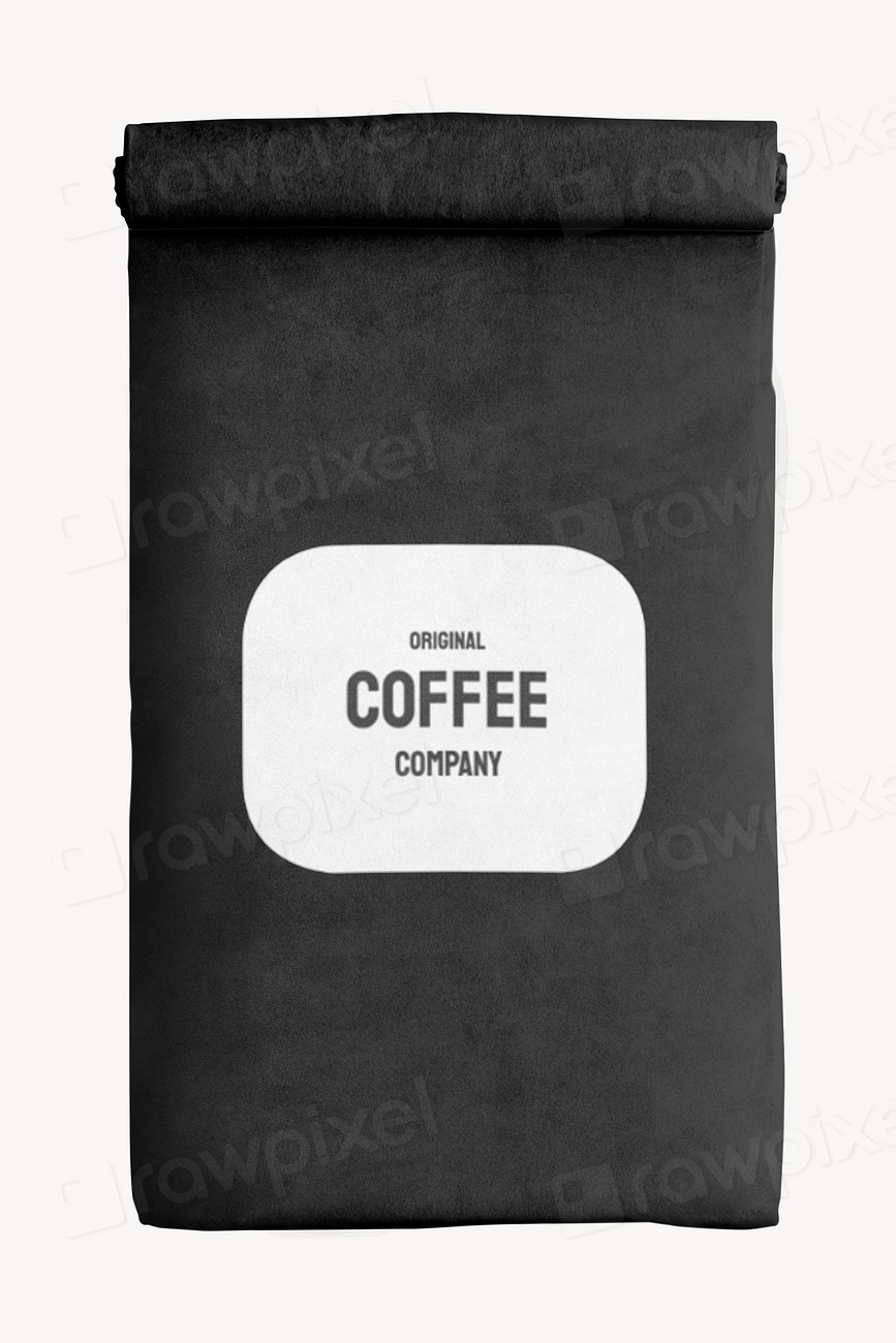 Black coffee bag mockup, reusable | Premium PSD Mockup - rawpixel
