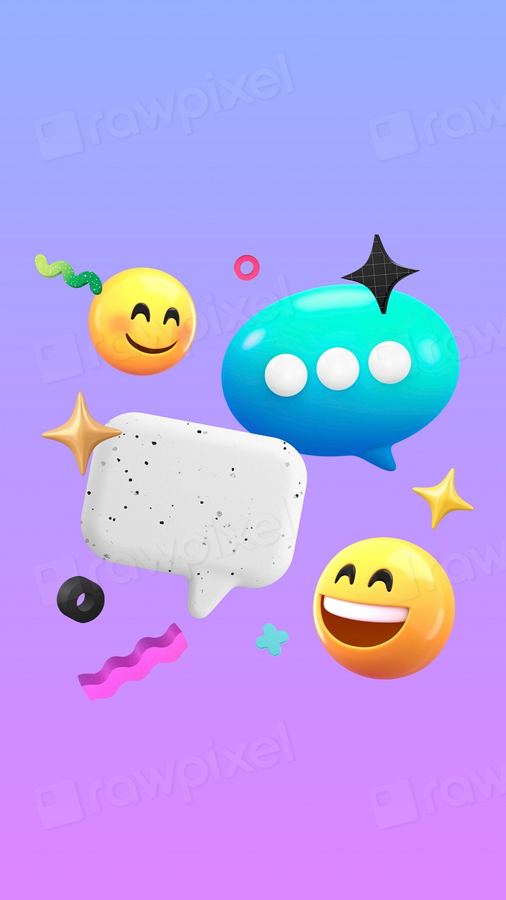3D texting emoticons iPhone wallpaper, | Premium Photo - rawpixel