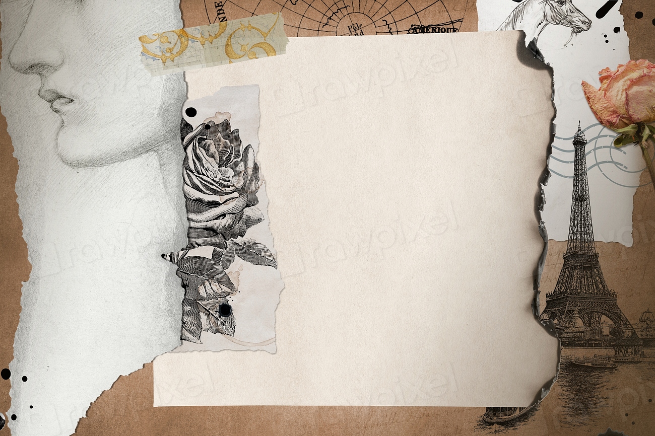 Vintage aesthetic paper collage background | Free Photo - rawpixel