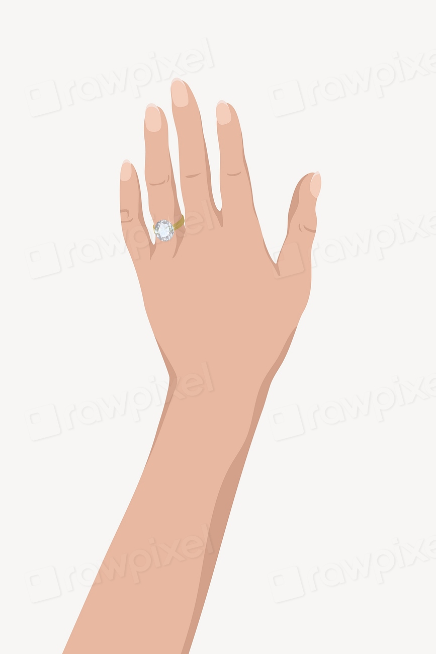 Engaged woman hand illustration | Free Photo Illustration - rawpixel