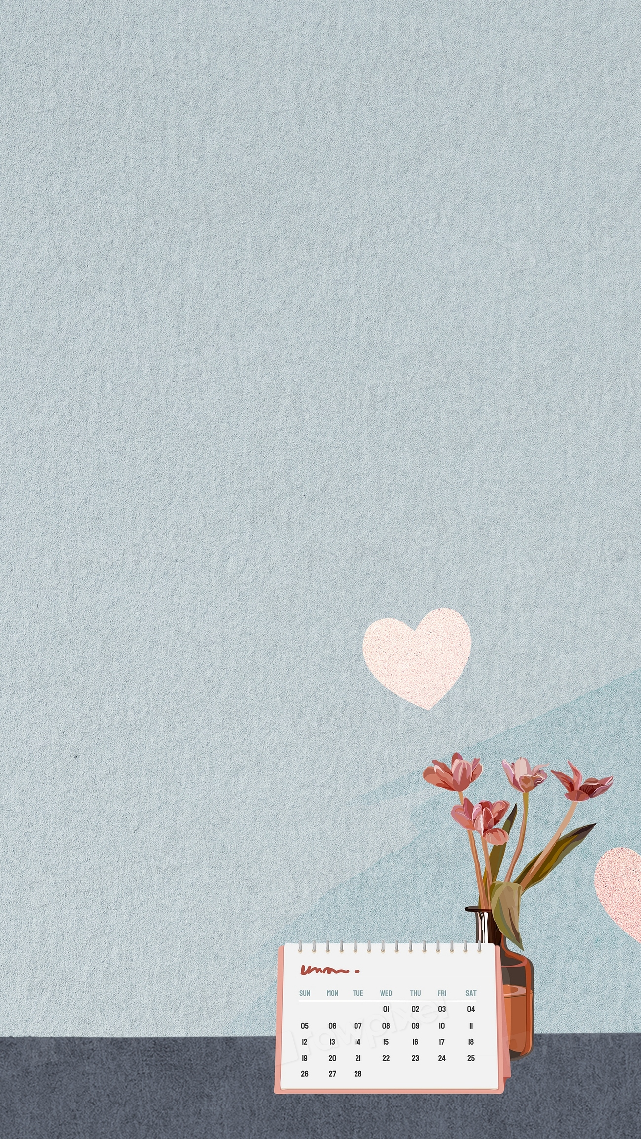 Cute desk calendar mobile wallpaper, | Free Photo Illustration - rawpixel