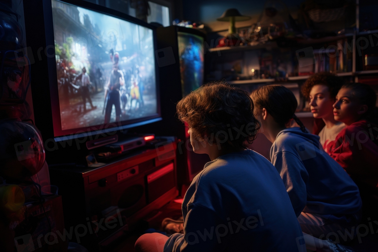 Kids watching cartoon | Premium Photo - rawpixel