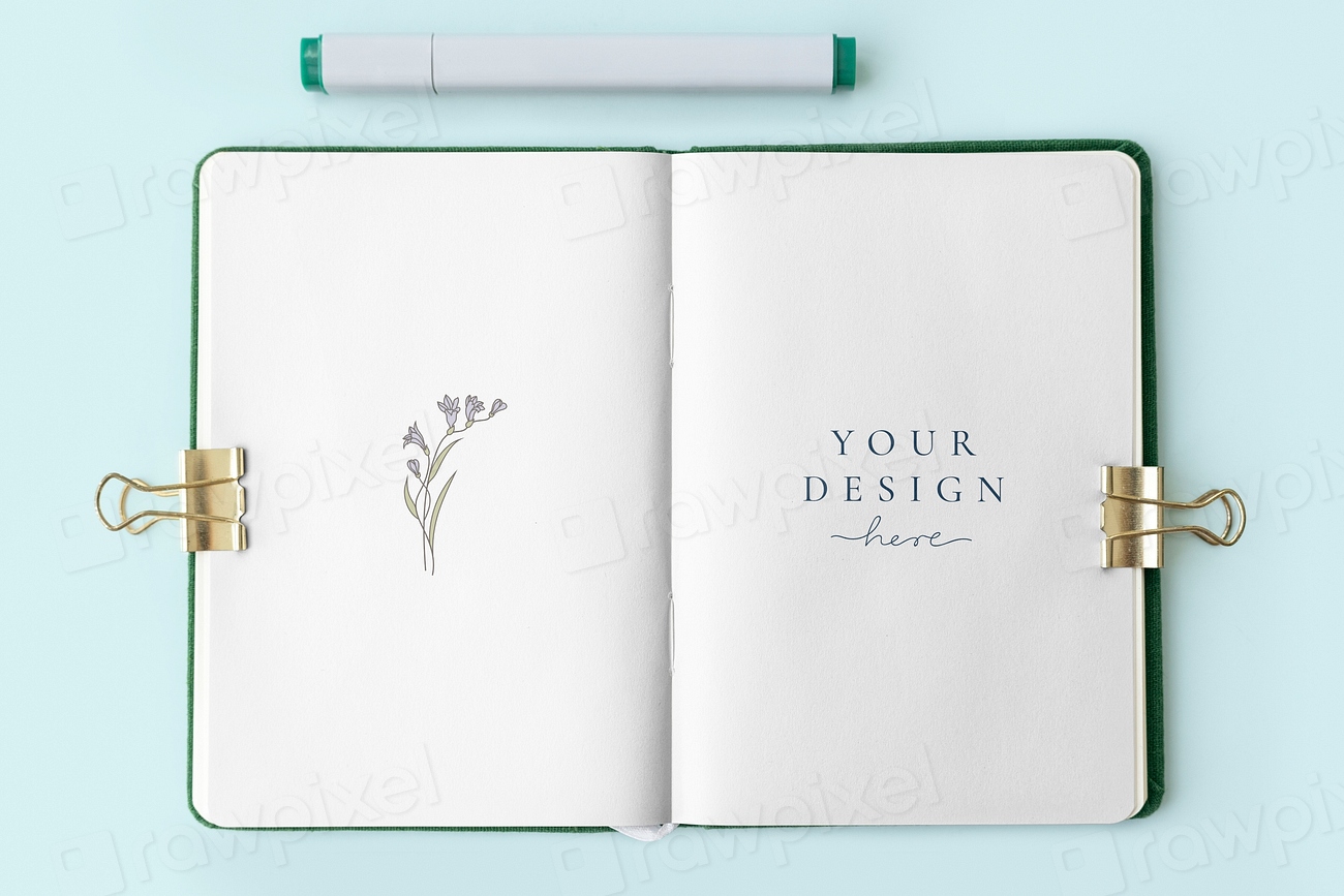 Flowers notebook page mockup | Premium PSD Mockup - rawpixel